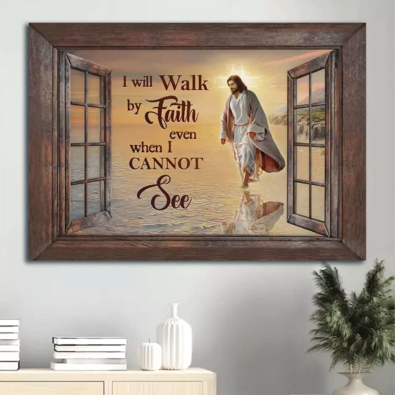 Kna Prints - Jesus Poster - Beautiful Beach, Walking With Jesus Poster ...