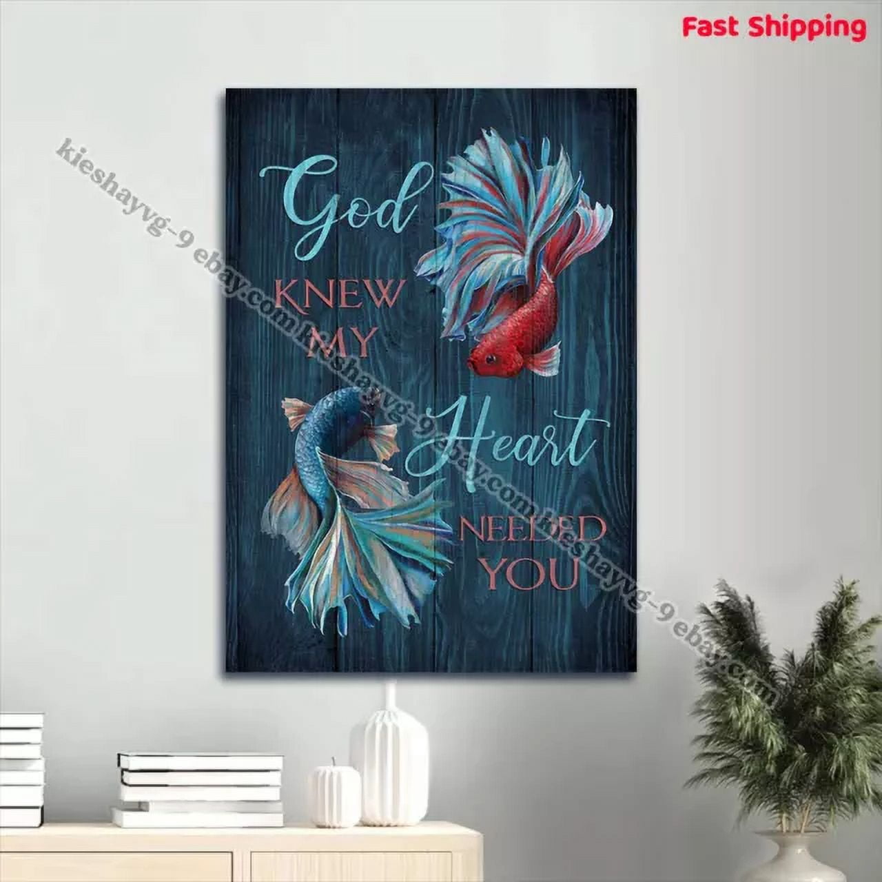 Kna Prints - Jesus Poster - Betta Fish, Blue Ocean Poster - Gift For ...