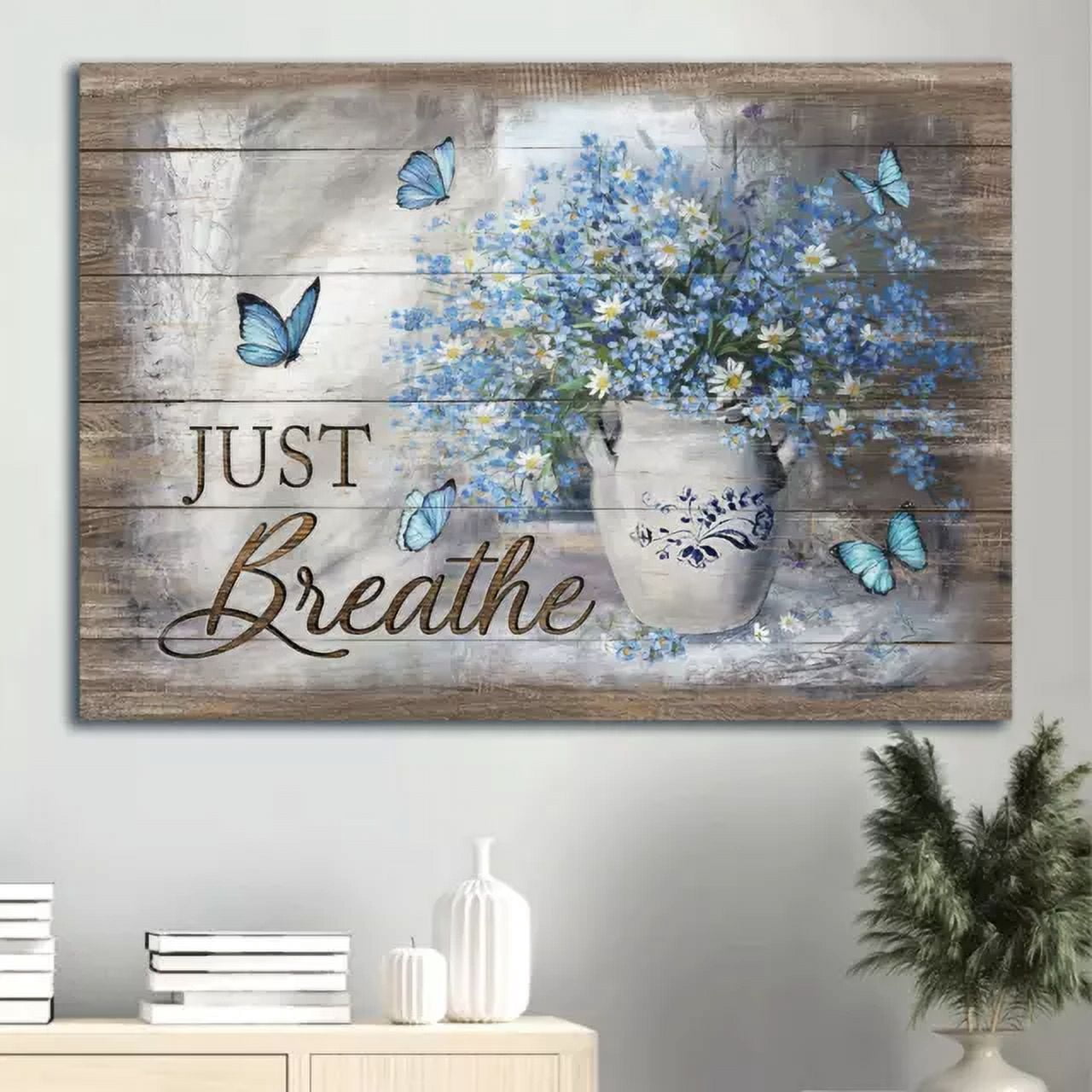 Kna Prints - Jesus Poster - Blue Flower Vase, Daisy Drawing, Blue ...