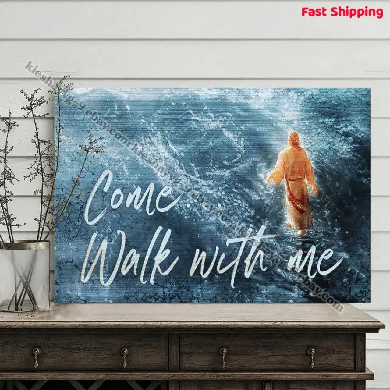 Kna Prints - Jesus Poster Sea, Jesus Walks On Water- Gift For Christian ...