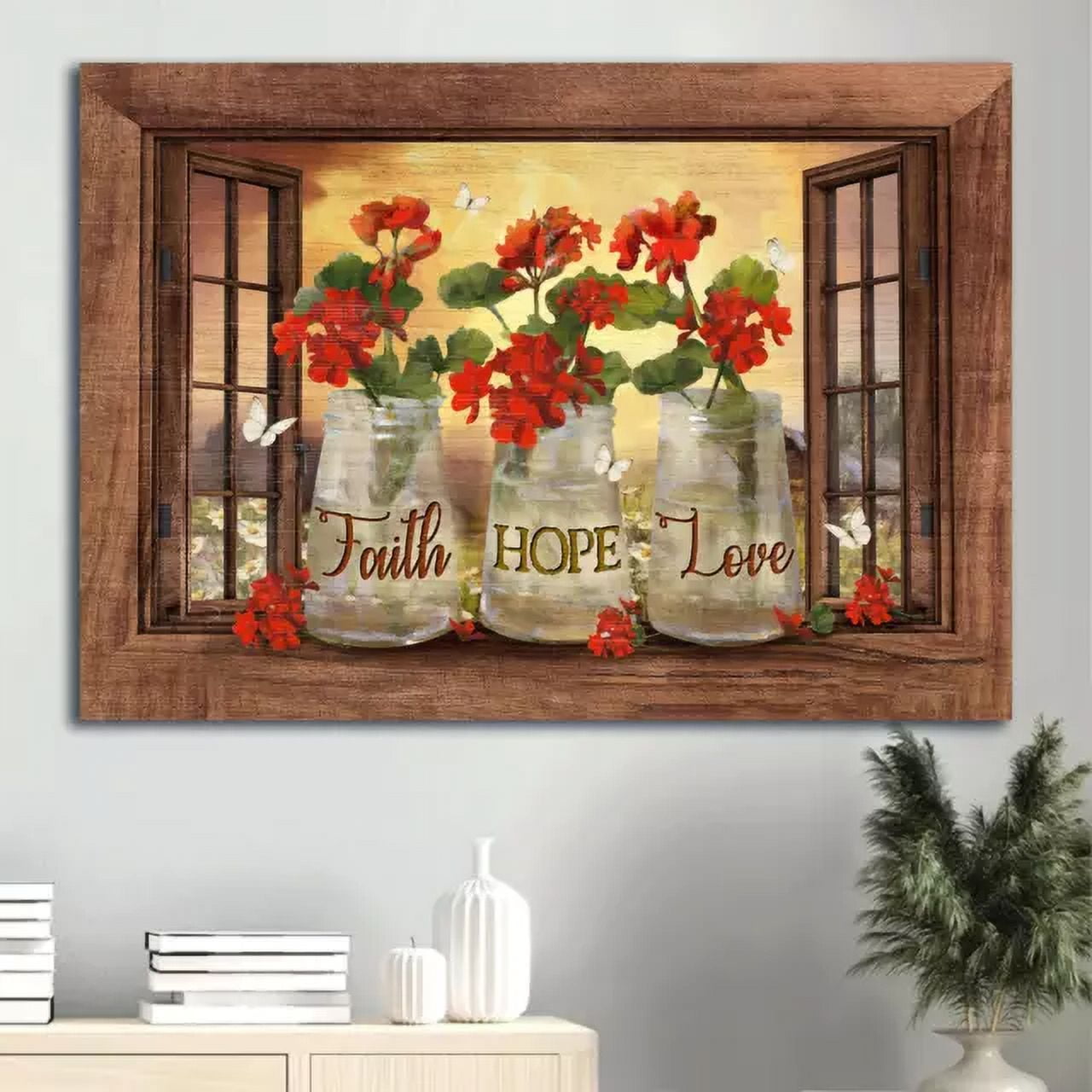 Kna Prints - Jesus Poster - White Butterfly, Wooden Windows Poster ...