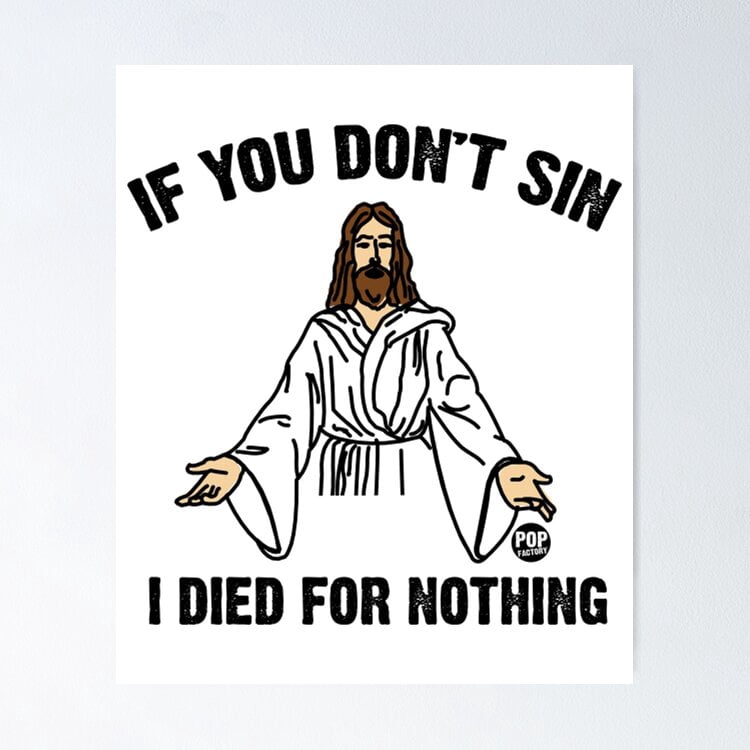 Kna Prints - Jesus Sin Poster Wall Art Print For Home Decor, Living ...