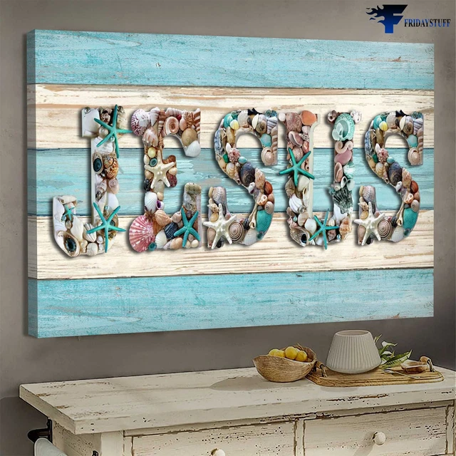 Kna Prints - Jesus - Starfish, Sea Snails, God Sea Lover For Home Decor ...