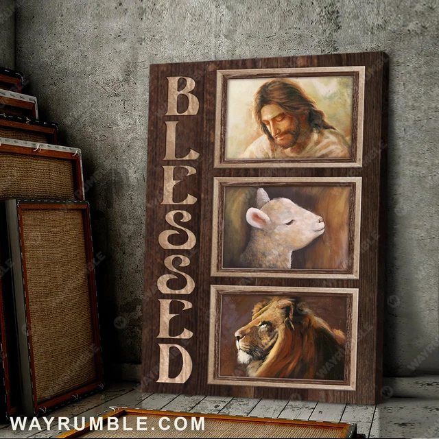 Kna Prints - Jesus Symbol, Lion King, Lamb Drawing, Wooden , Blessed -Jesus Portrait For Home ...