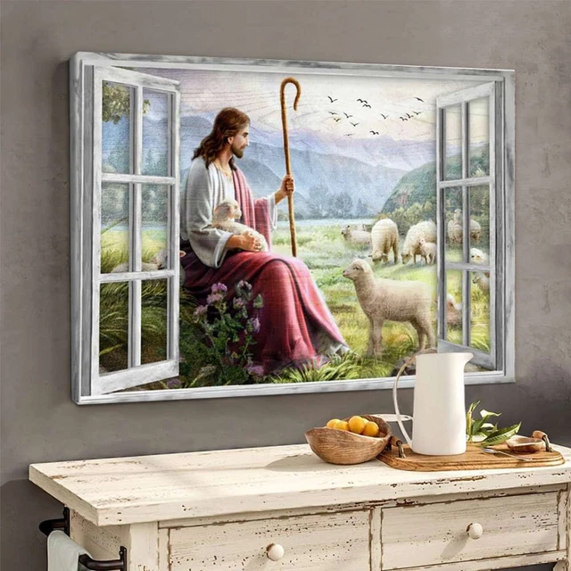 Kna Prints - Jesus The Good Shepherd Poster, Wall Art Print For Home ...