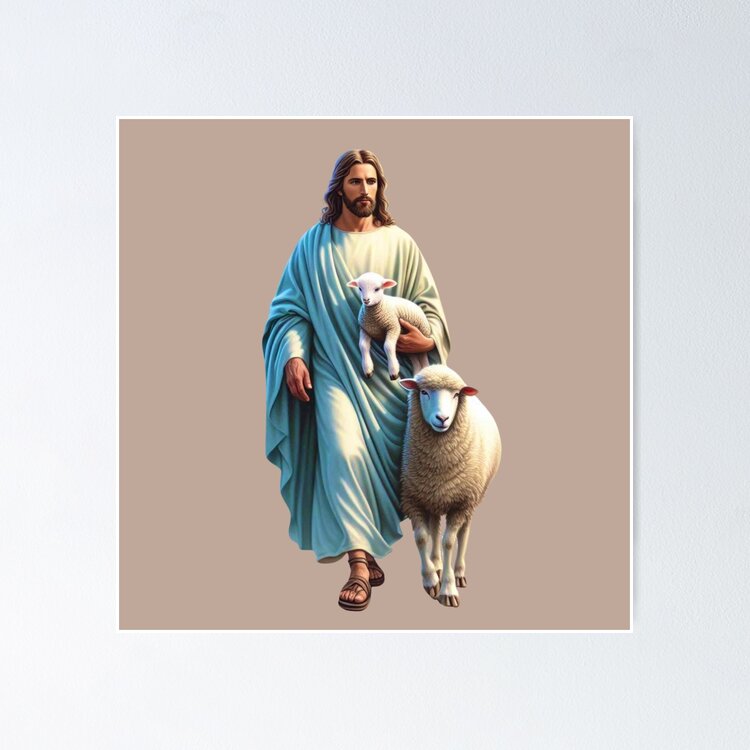 Kna Prints - Jesus The Good Shepherd Poster Wall Art Print For Home ...