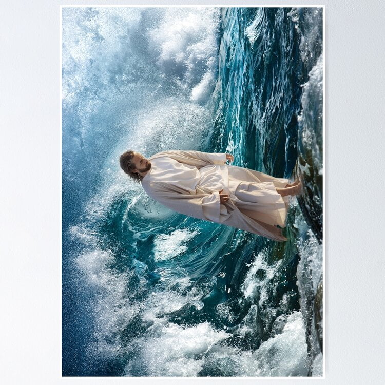 Kna Prints - Jesus He Walks On Water Jesus Commands The Winds And The ...