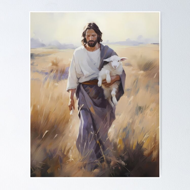 Kna Prints - Jesus Wall Art, Jesus Running Ater Lost Lamb, Jesus ...