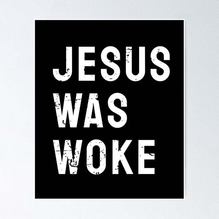 Kna Prints - Jesus Was Woke Vintage Retro Text Poster Wall Art Print ...