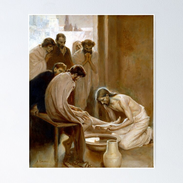 Kna Prints - Jesus Washing The Eet O His Disciples Poster Wall Art Print For Home Decor, Living ...