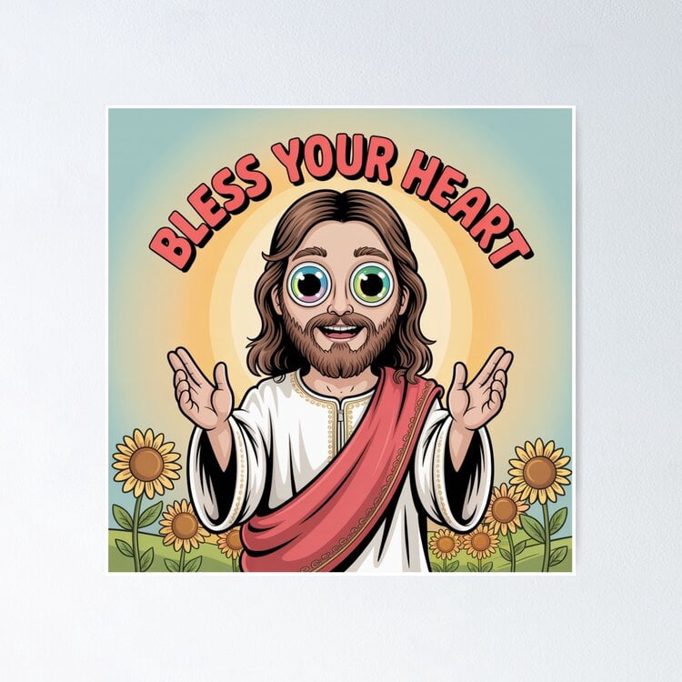 Kna Prints - Jesus With Googly Eyes Poster Wall Art Print For Home ...