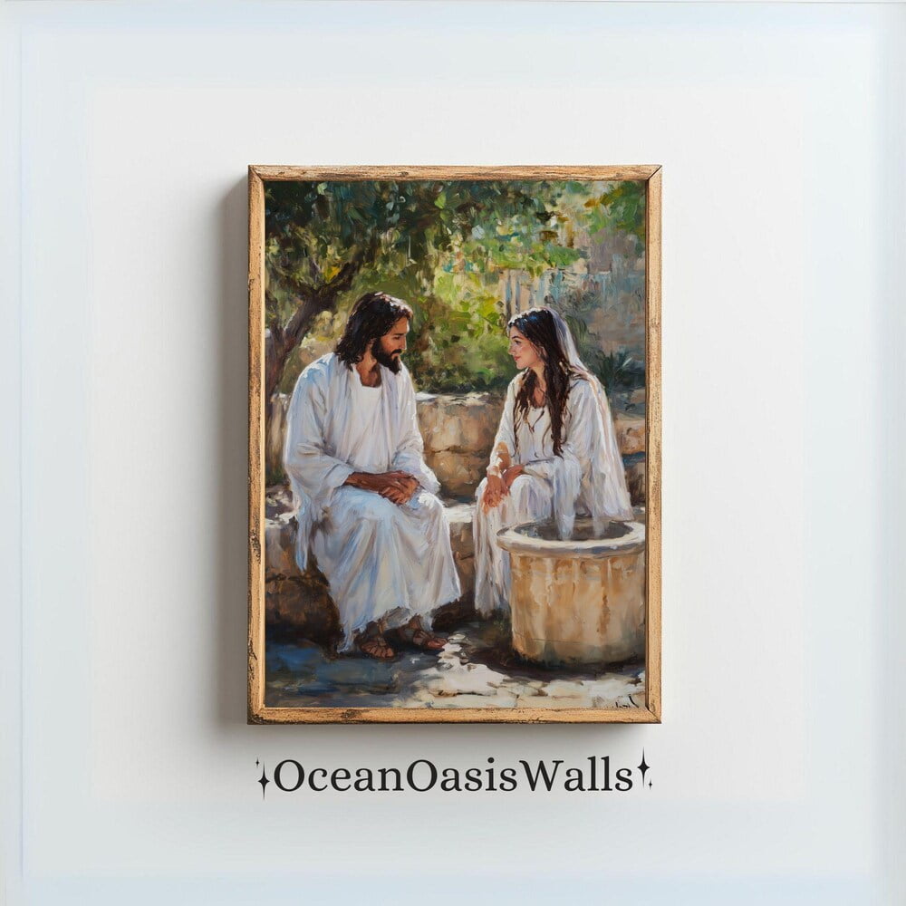Kna Prints - Jesus And Woman At The Well Painting, Samaritan Woman New ...