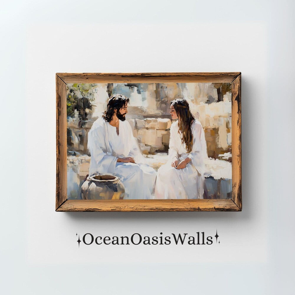 Kna Prints - Jesus And Woman At The Well Painting, Samaritan Woman New ...