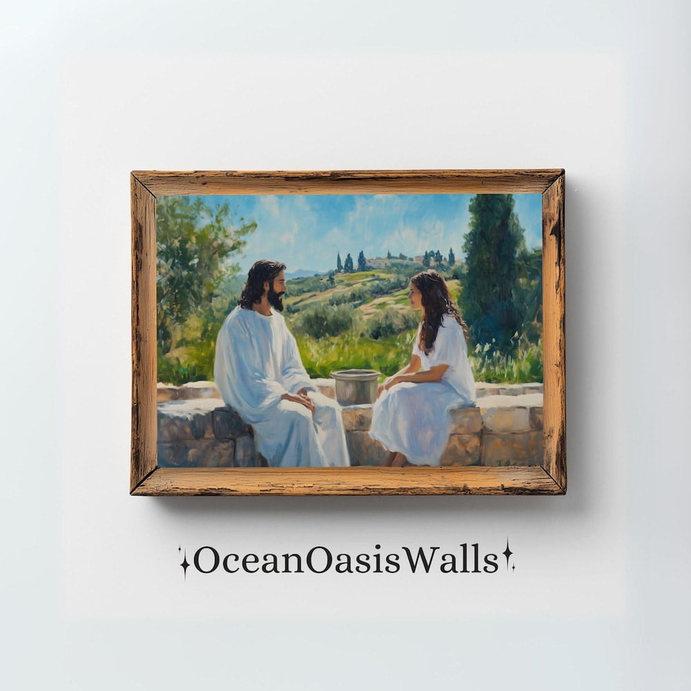 Kna Prints - Jesus And Woman At The Well Painting, Samaritan Woman New ...
