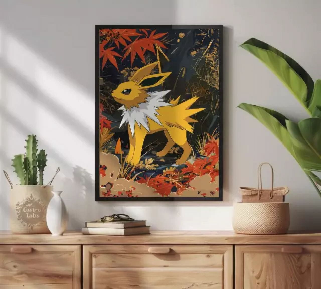 Kna Prints - Jolteon Pokemon Poster, Japanese Kawaii Art Style ...