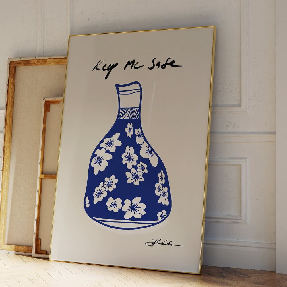 Kna Prints - Keep Me Safe Print, Retro Vase Print, Botanical Flower ...