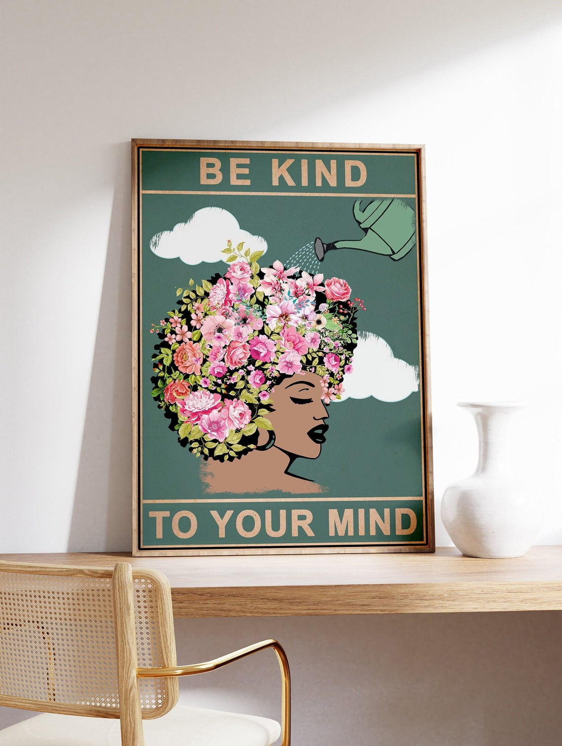 Kna Prints - Be Kind To Your Mind Poster, Floral Poster, Floral Print ...