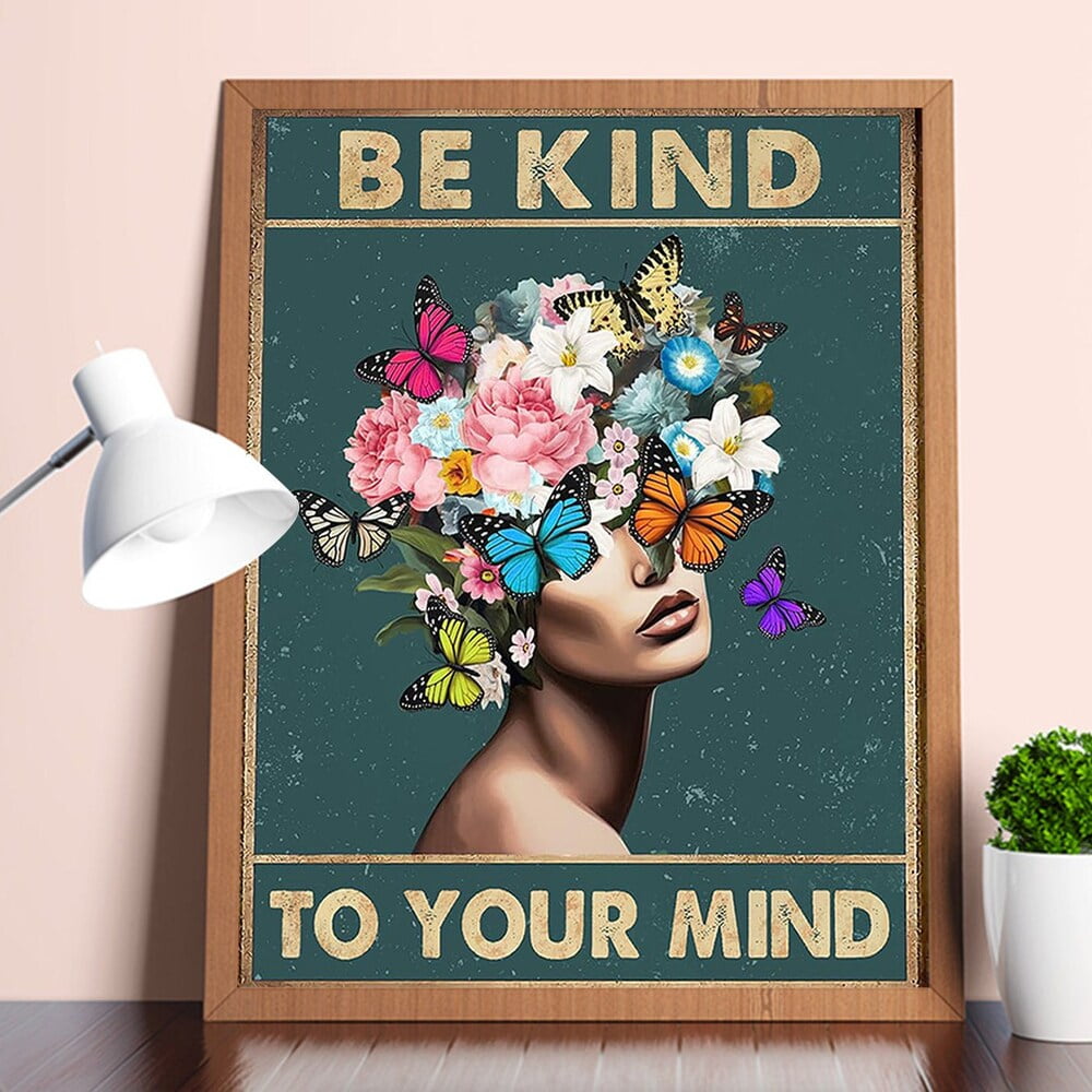 Kna Prints - Be Kind To Your Mind Poster, Inspirational Wall Art ...