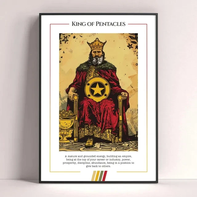 Kna Prints - King Of Pentacles Tarot Card Poster, Tarot Art Print,Tarot ...