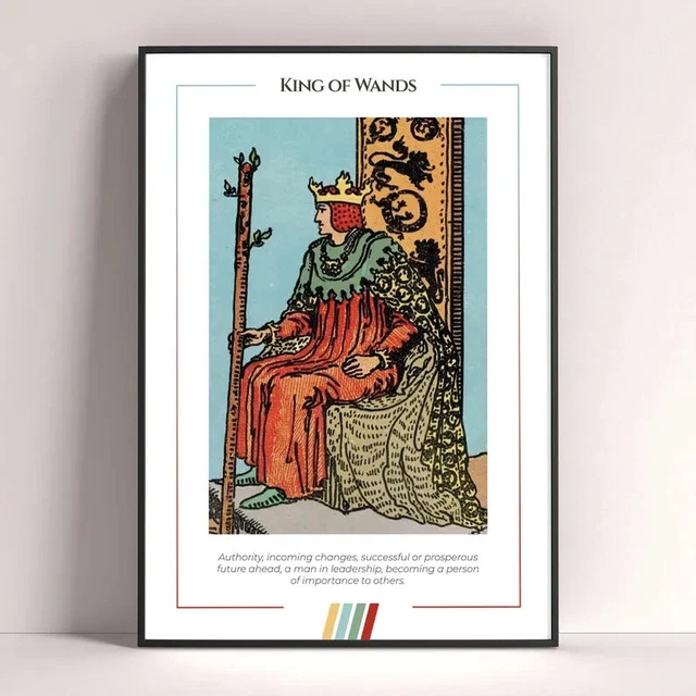 Kna Prints - King Of Wands Tarot Card Poster, Tarot Art Print, Tarot ...