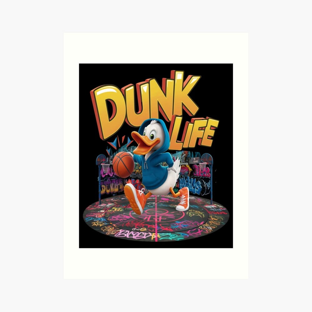 Kna Prints - Kir 1033 - Dunk Life - Hoop Dreams - Team Duck - Duck Dunk - Slam Dunk Poster ...