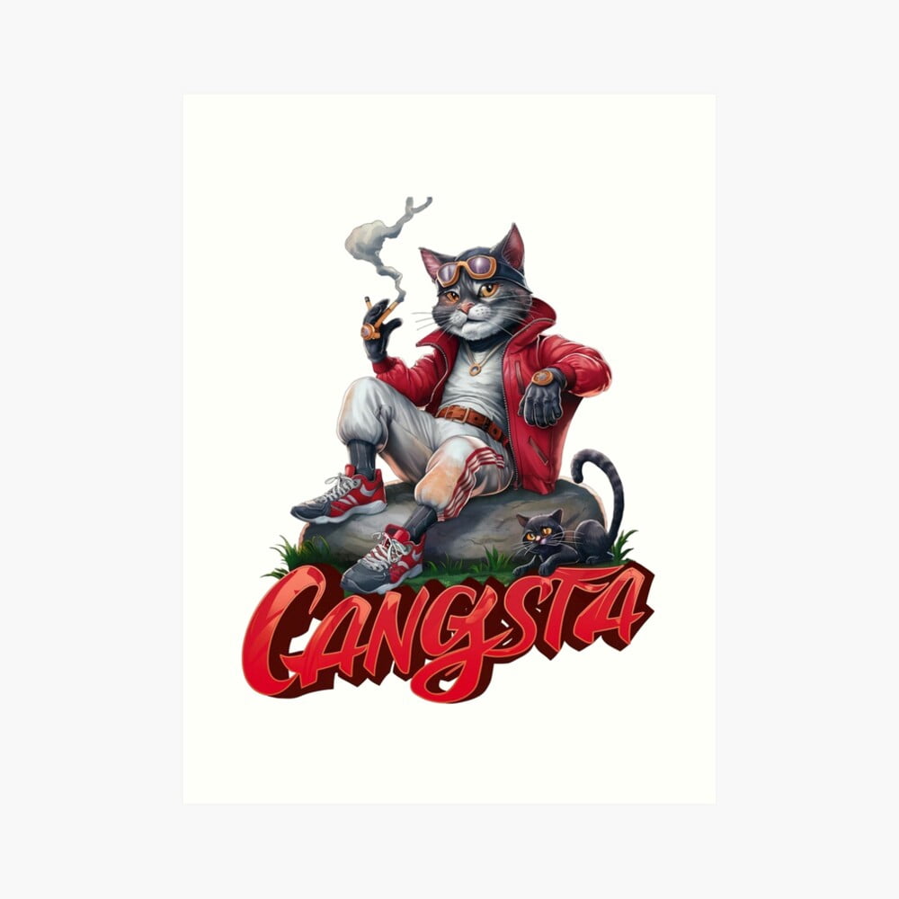 Kna Prints - Kir 1075 - Cat Gangsta Poster, UNFRAMED-12x18 - Walmart.com