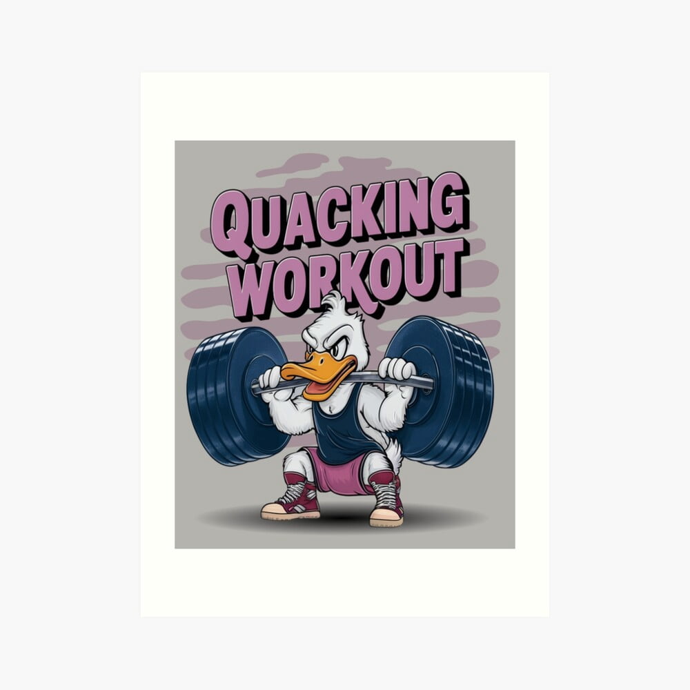 Kna Prints - Kir 1092 - Bodybuilder Duck - Quacking Workout - Strong ...