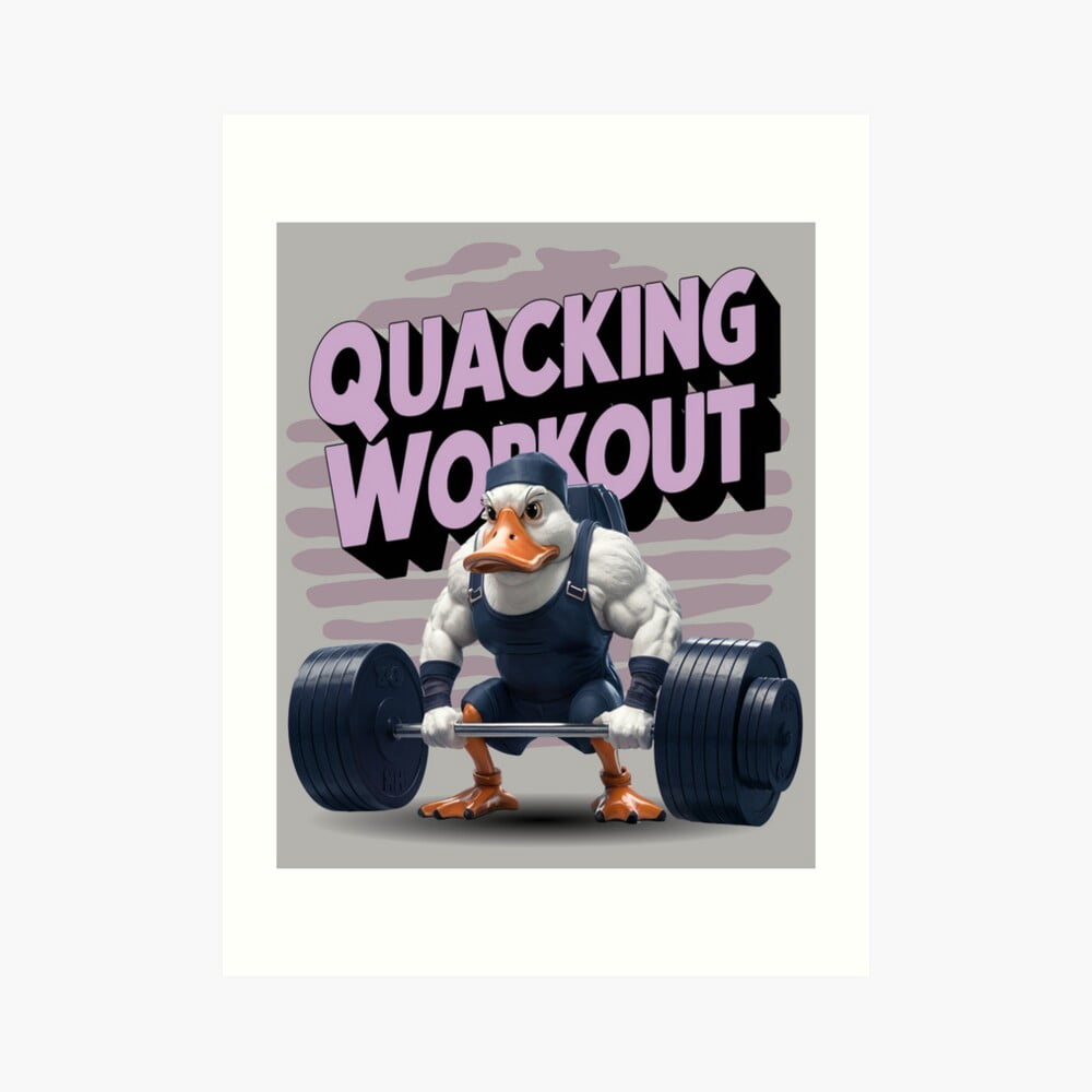 Kna Prints - Kir 1093 - Bodybuilder Duck - Quacking Workout - Strong ...
