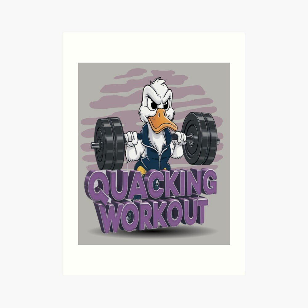 Kna Prints - Kir 1094 - Bodybuilder Duck - Quacking Workout - Strong ...