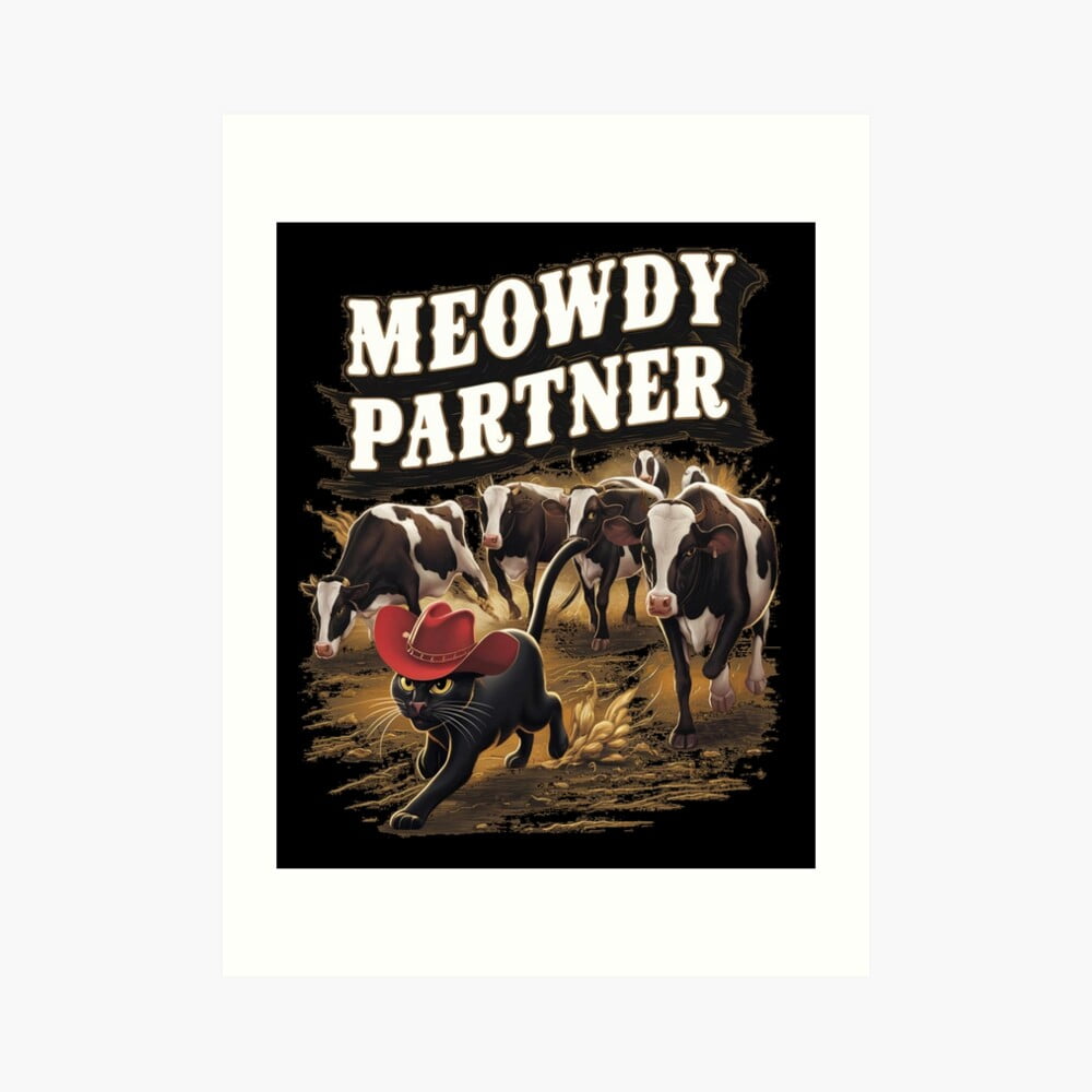 Kna Prints - Kir 1125 - Meowdy Partner Poster, UNFRAMED-24x36 - Walmart.com