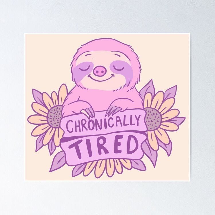Kna Prints - Kir 2414 - Chronically Tired Sloth - Sleepy Sloth Art For ...