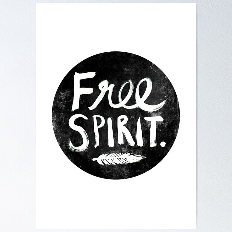 Kna Prints - Kir 2458 - Free Spirit - Black Version Poster, UNFRAMED ...