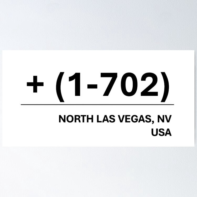 Kna Prints - Kir 2660 - Area Code For North Las Vegas 1-702 Poster ...