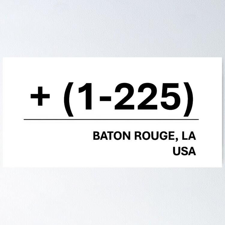 Kna Prints - Kir 2671 - Area Code For Baton Rouge 1-225 Poster ...