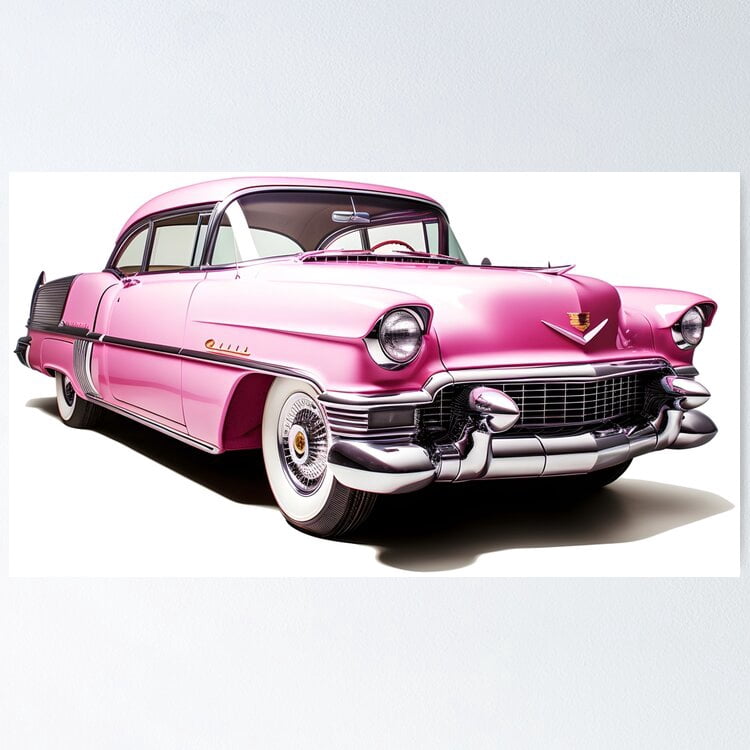 Kna Prints - Kir 2702 - Vintage Pink Cadillac Classic Car In Pristine ...