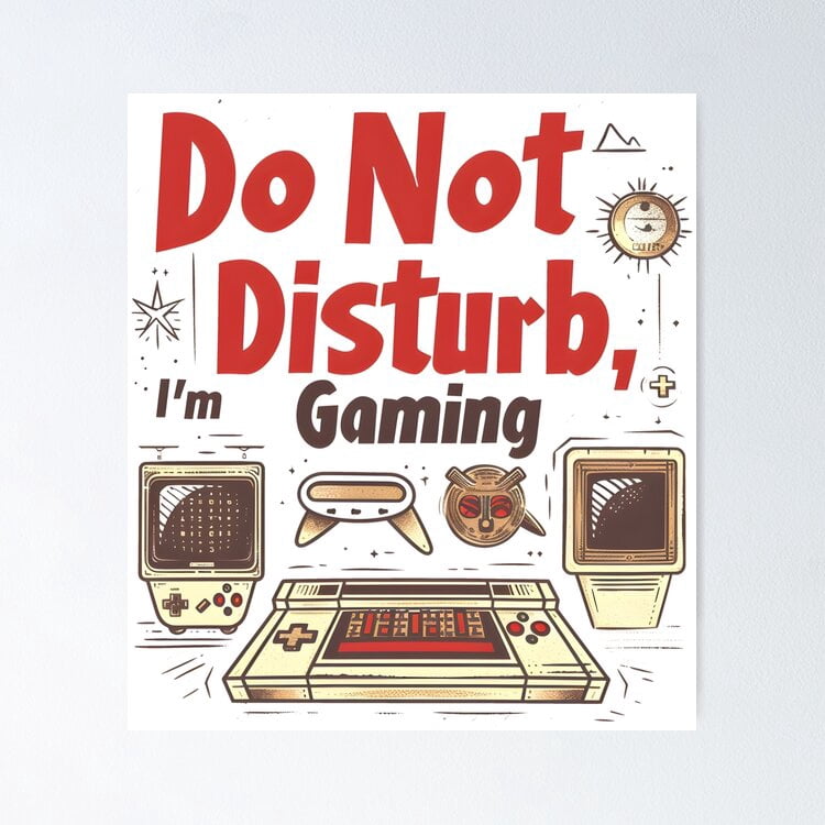 Kna Prints - Kir 2726 - Retro Gaming 'Do Not Disturb' Sign For ...