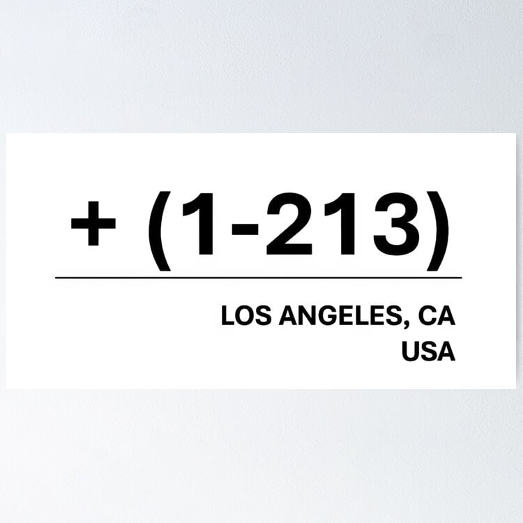 Kna Prints - Kir 2729 - Area Code For Los Angeles (1-213) Poster ...
