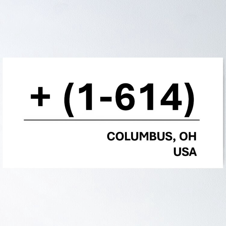 Kna Prints - Kir 2740 - Area Code For Columb(1-614) Poster, UNFRAMED ...