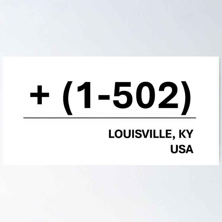 Kna Prints - Kir 2755 - Area Code For Louisville (1-502) Poster ...