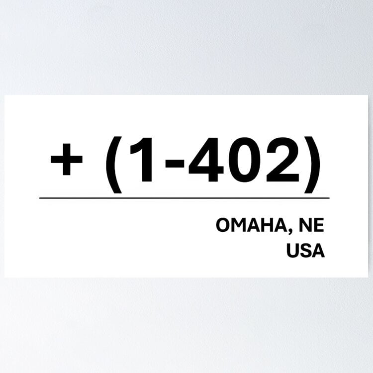 Kna Prints - Kir 2764 - Area Code For Omaha 1-402 Poster, UNFRAMED-18x24 - Walmart.com