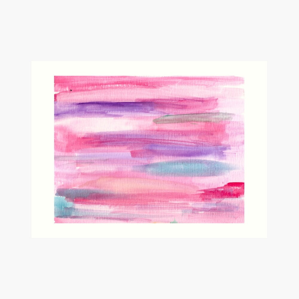 Kna Prints - Kir 2932 - Watercolor Handamde Pink Blue Mix Colors Paint ...