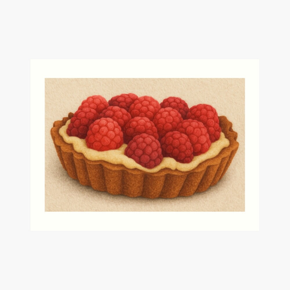 Kna Prints - Kir 2950 - Raspberry Tart Illustration In Felt Style - Ai ...