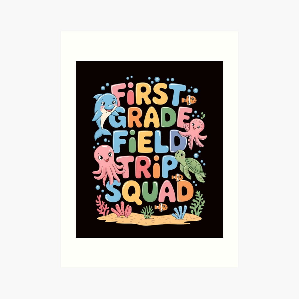 Kna Prints - Kir 3172 - First Grade Field Trip Squad Aquarium Matching Teacher Poster, UNFRAMED ...