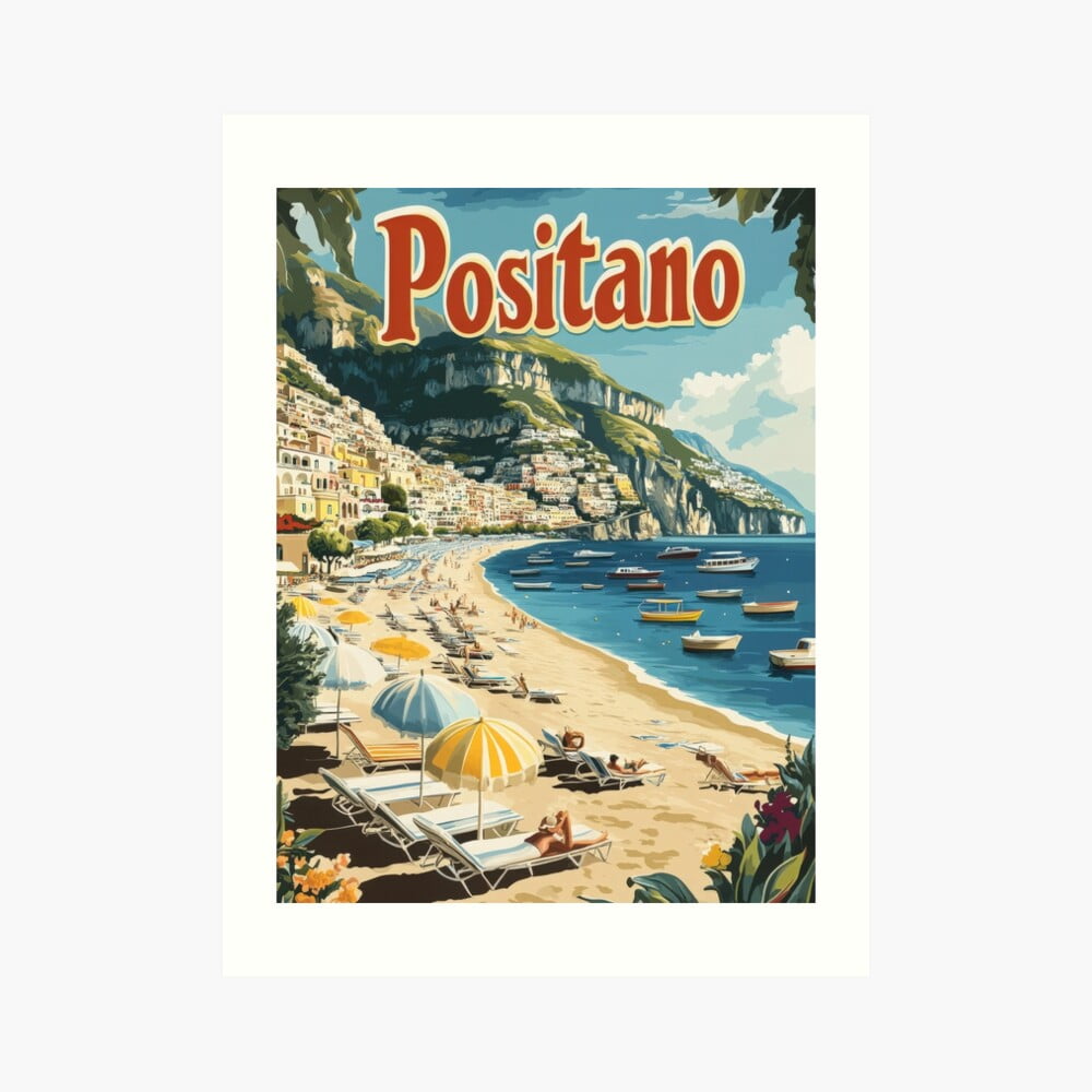 Kna Prints - Kir 4345 - Tourists Bask Under Colorful Umbrellas On A ...