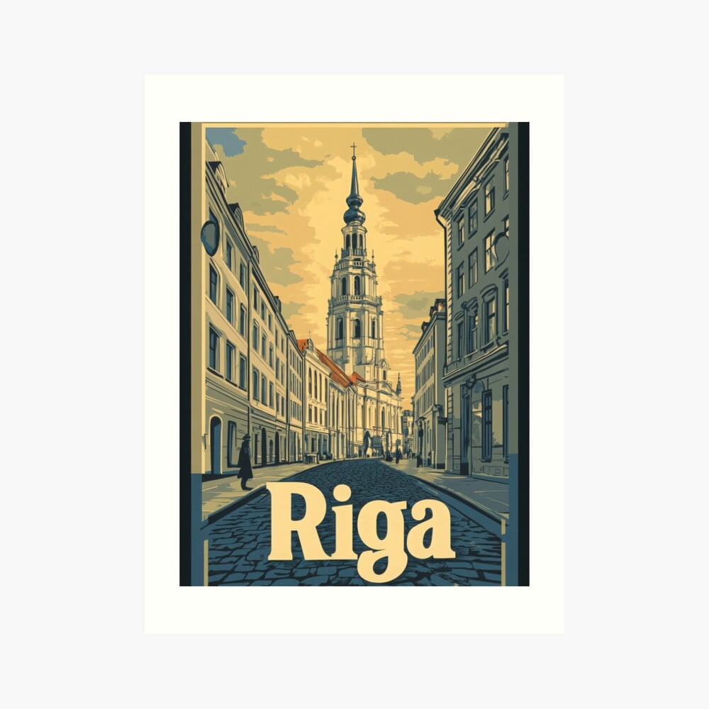 Kna Prints - Kir 4358 - A Picturesque Street In Riga Showcases Beautiful Architecture With A ...