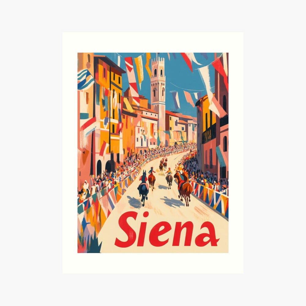 Kna Prints - Kir 4557 - Witness The Thrilling Palio Di Siena As Horses ...