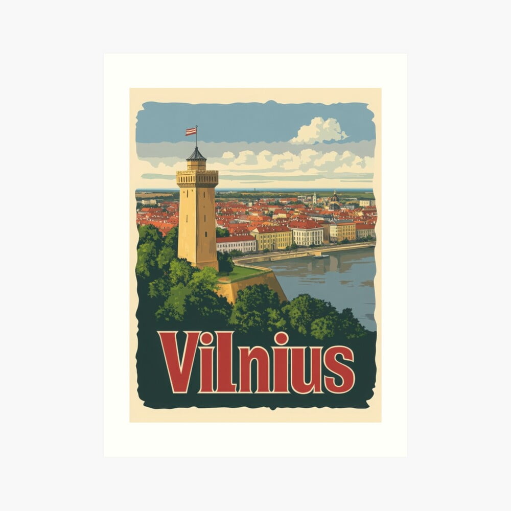 Kna Prints - Kir 4585 - A Panoramic View Of Vilnishowcasing Gediminas ...