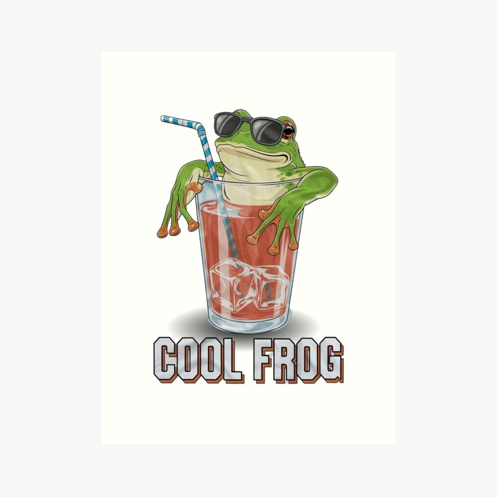 Kna Prints - Kir 463 - Cool Frog - Frog Vibes - Chilling Frog - Relaxed ...