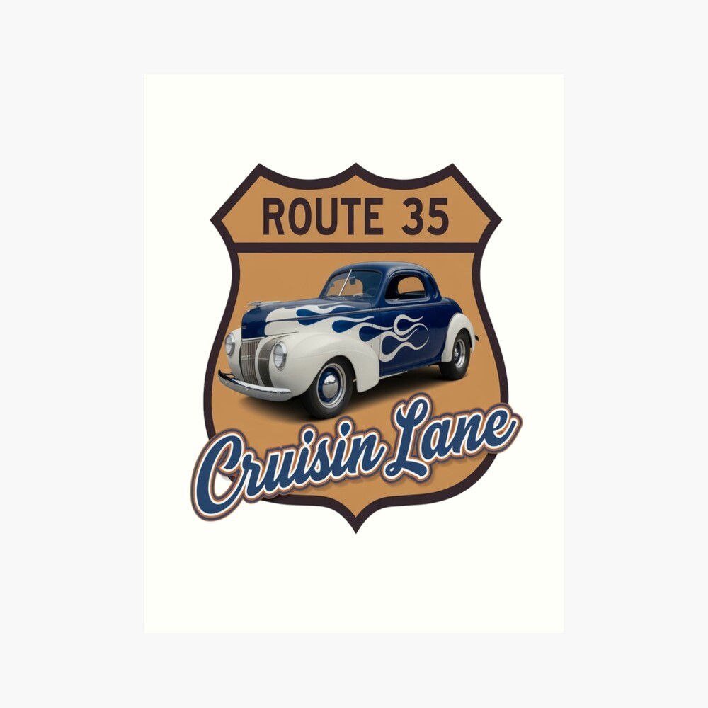Kna Prints - Kir 468 - Cruisin' Lane Poster, UNFRAMED-12x18 - Walmart.com