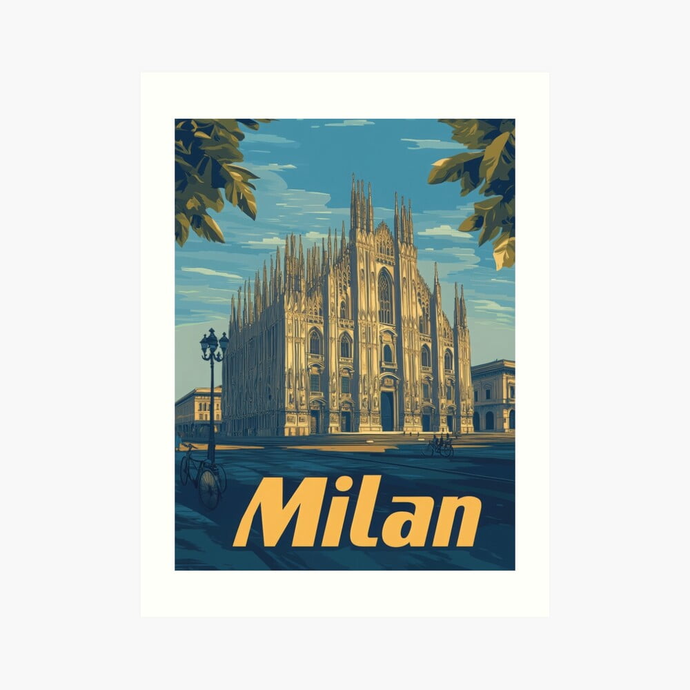 Kna Prints - Kir 4736 - This Vintage Travel Poster Captures The Stunning Architecture Of Milan ...